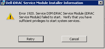 ‎DSM iDRAC Service Module failed to start - iDRAC Installation | DELL ...