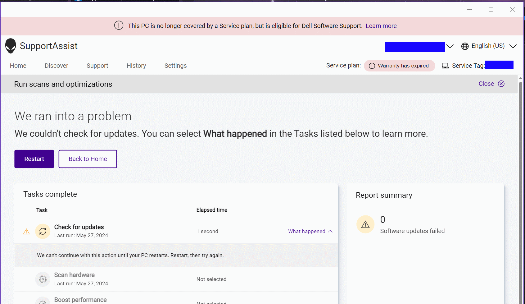 ‎Support Assist/Alienware Update Fail to Scan for updates | DELL ...
